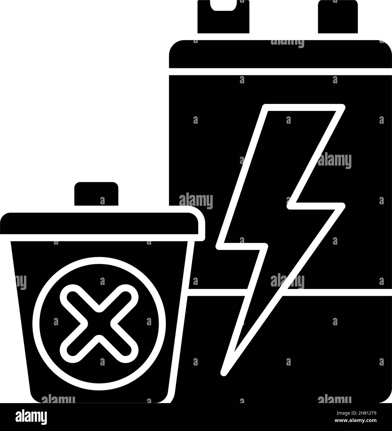No battery disposal black glyph icon Stock Vector Image & Art - Alamy