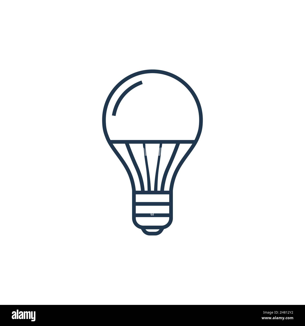 LED bulb line icon. Light flashlight led vector economic energy idea ...