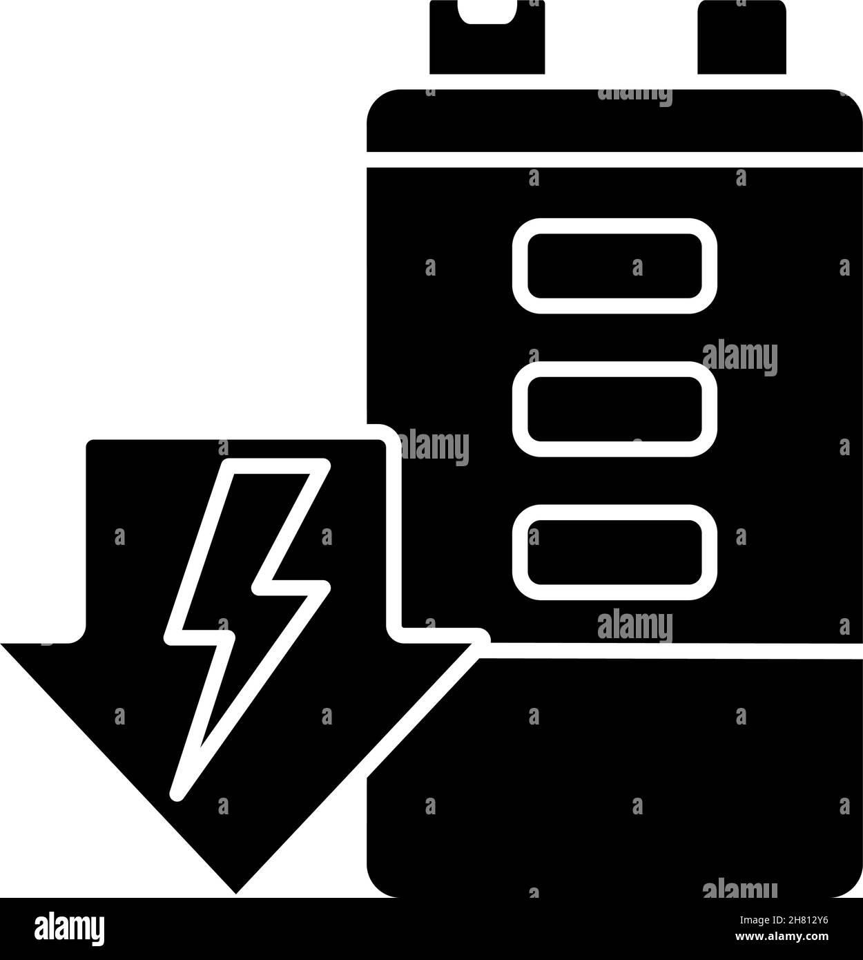 Battery discharging black glyph icon Stock Vector Image & Art - Alamy
