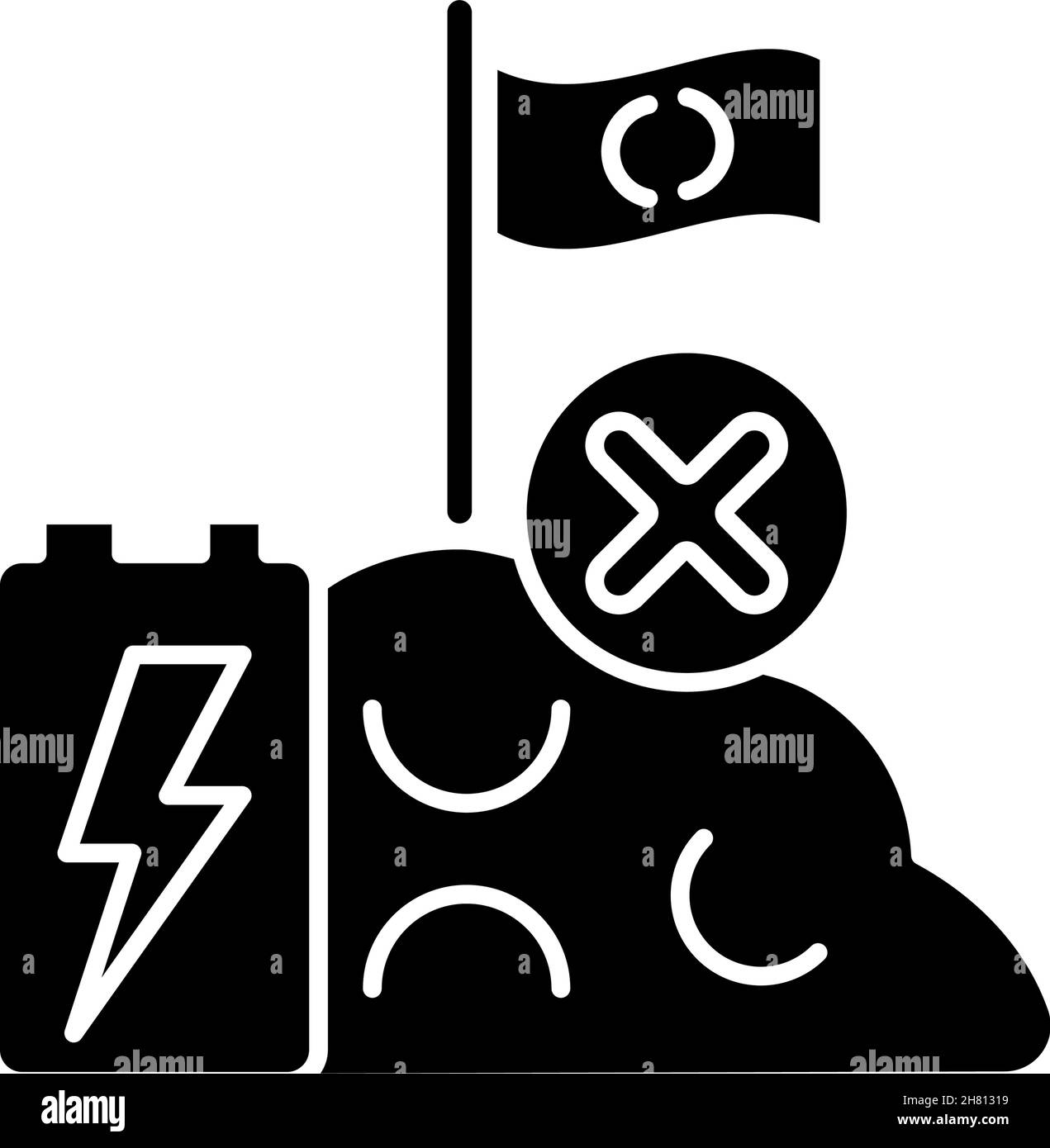 No battery landfills black glyph icon Stock Vector Image & Art - Alamy