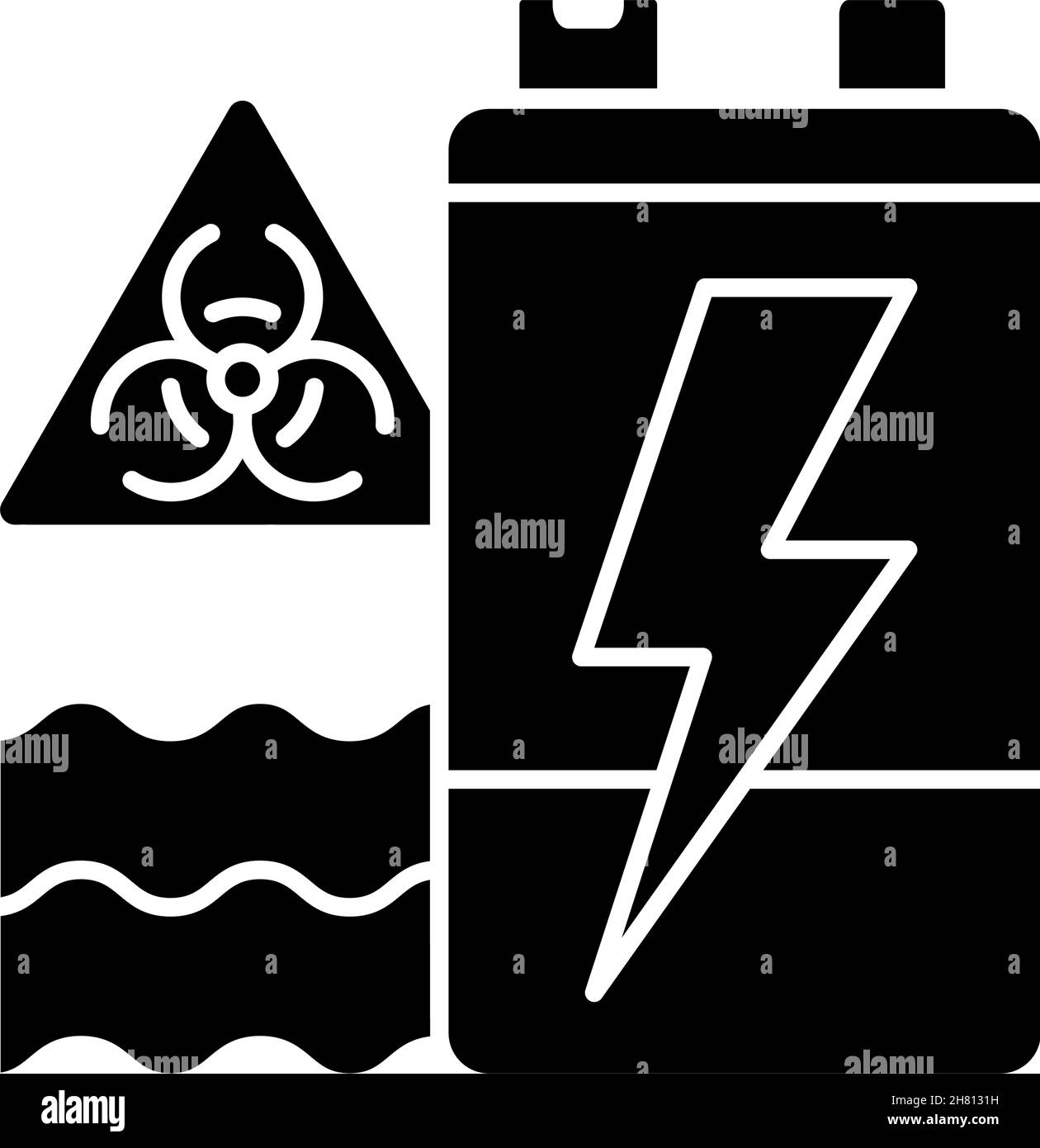 Battery water contamination threat black glyph icon Stock Vector Image ... Battery water contamination threat black glyph icon Stock Vector Image ...