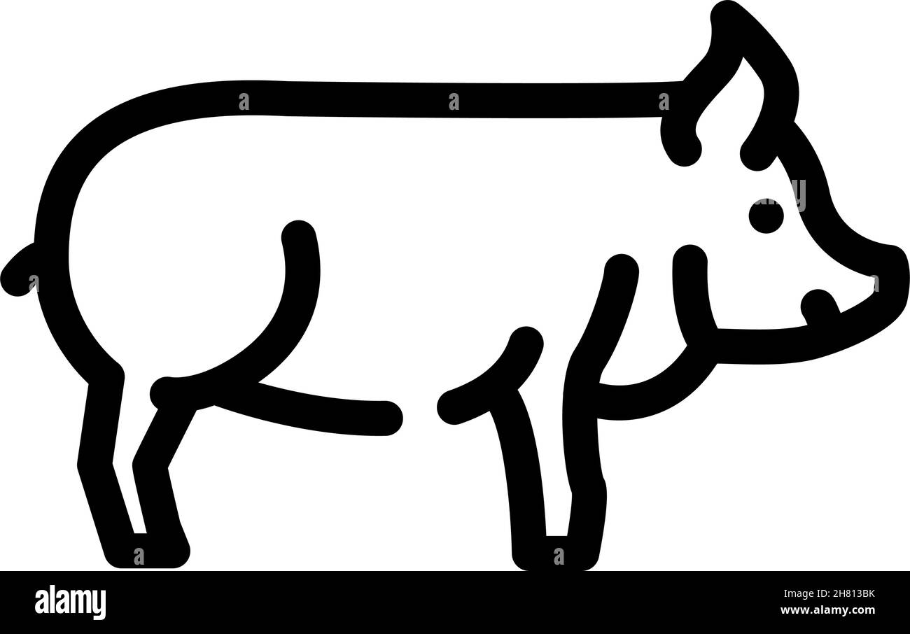 pig farm animal line icon vector illustration Stock Vector Image & Art ...