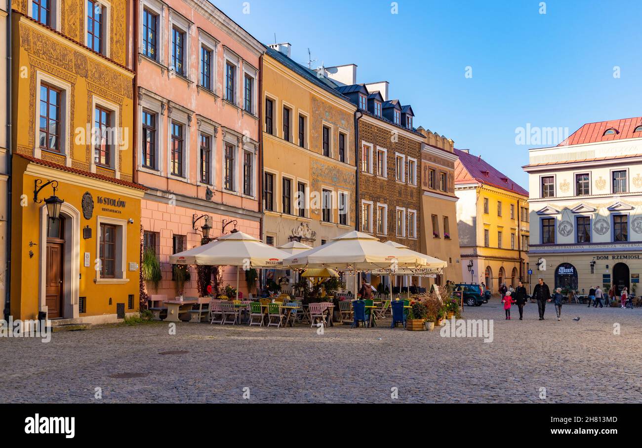A picture of the Old Town Market Square of Lublin Stock Photo - Alamy