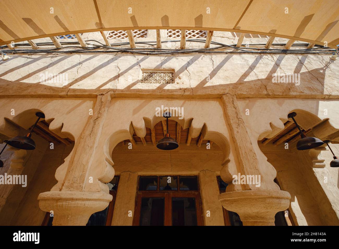 Travel destinations and heritage village of old Dubai. Arab Street in ...