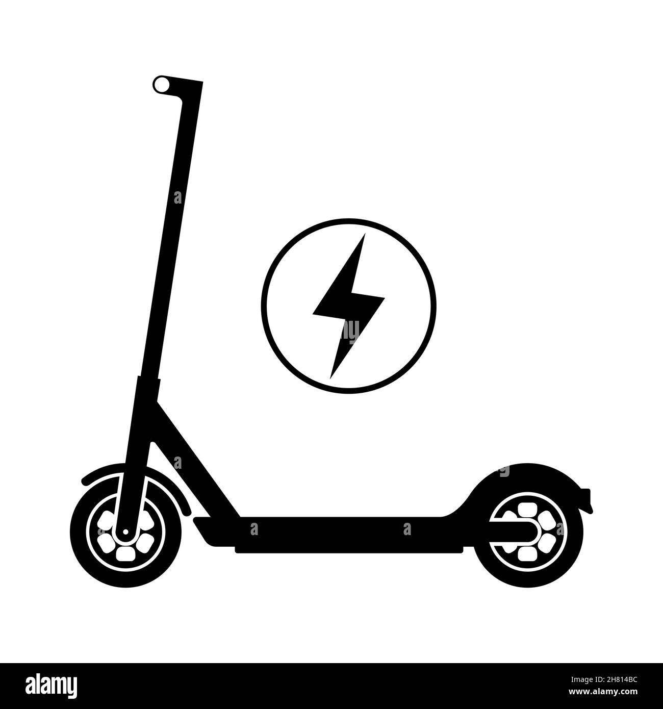 Electric scooter vector icon logo. Bicycle electric scooter silhouette ...
