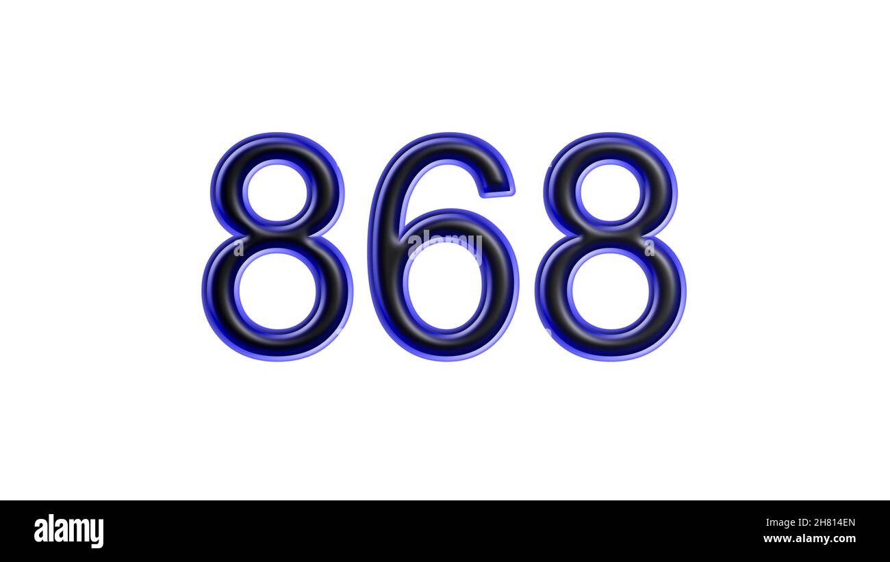 blue 868 number 3d effect white background Stock Photo - Alamy