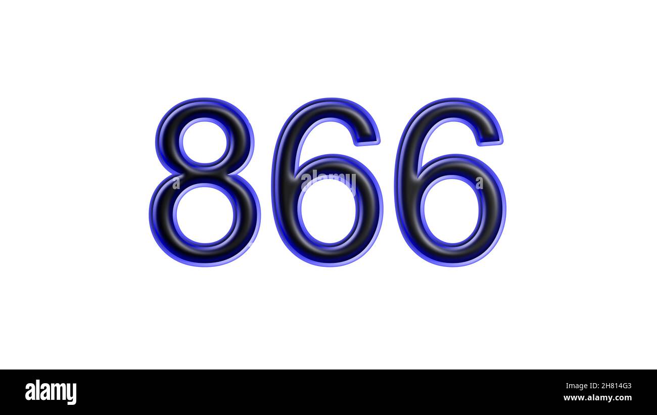 blue 866 number 3d effect white background Stock Photo - Alamy