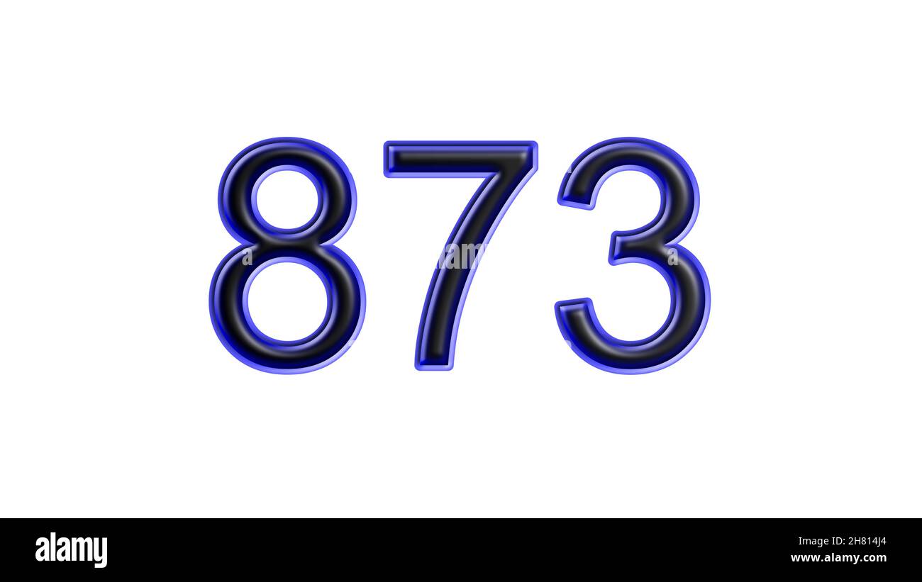 blue 873 number 3d effect white background Stock Photo - Alamy
