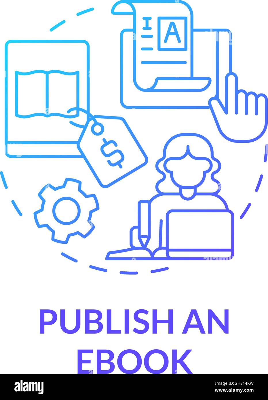 Publish ebook blue gradient concept icon Stock Vector Image & Art - Alamy