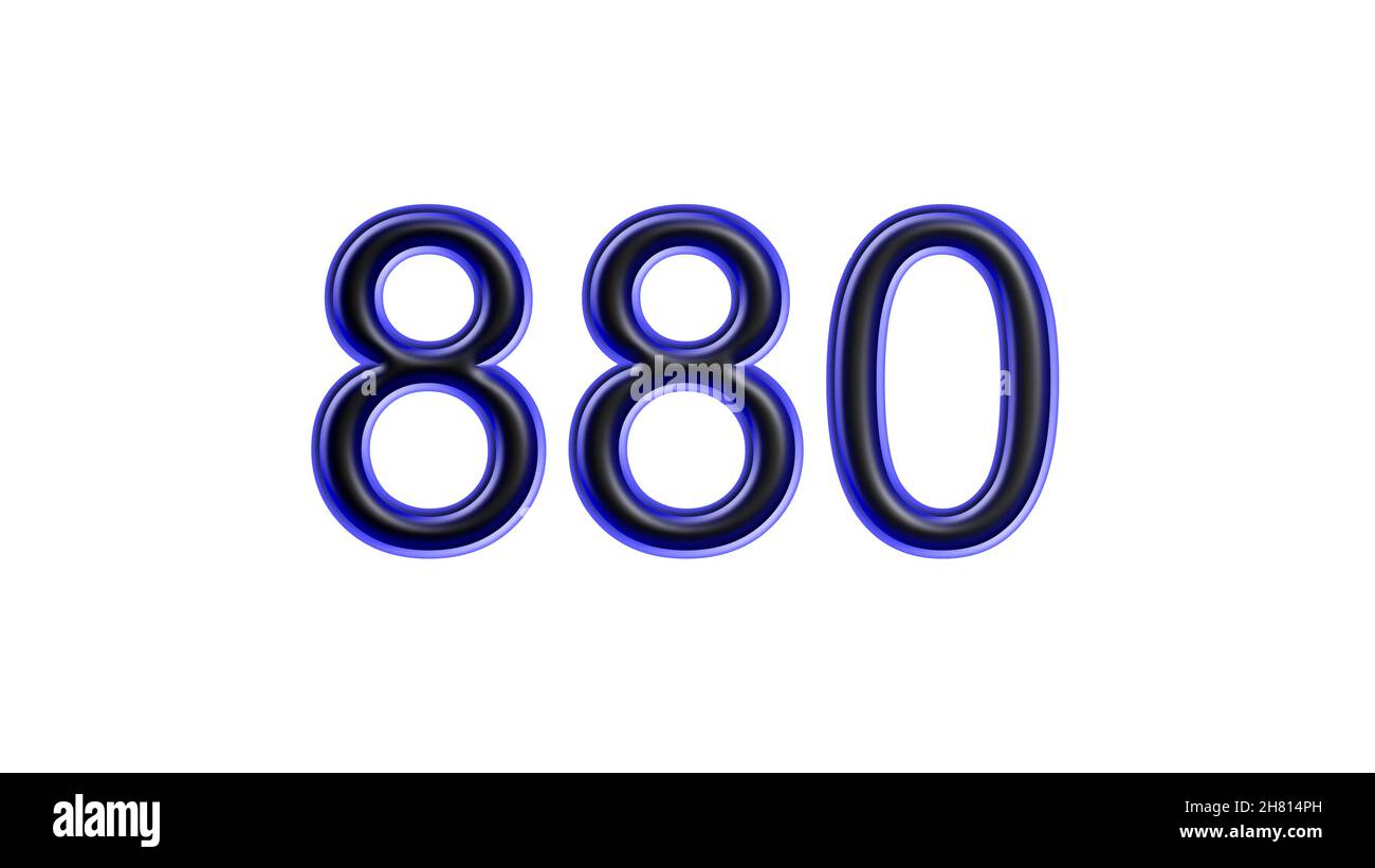 blue 880 number 3d effect white background Stock Photo - Alamy