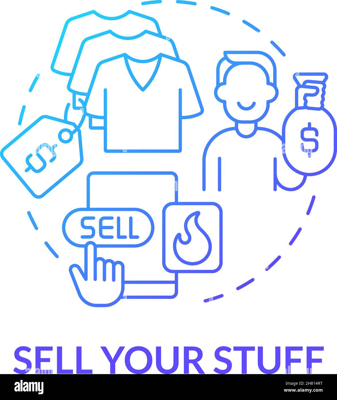 Sell your stuff blue gradient concept icon Stock Vector Image & Art - Alamy