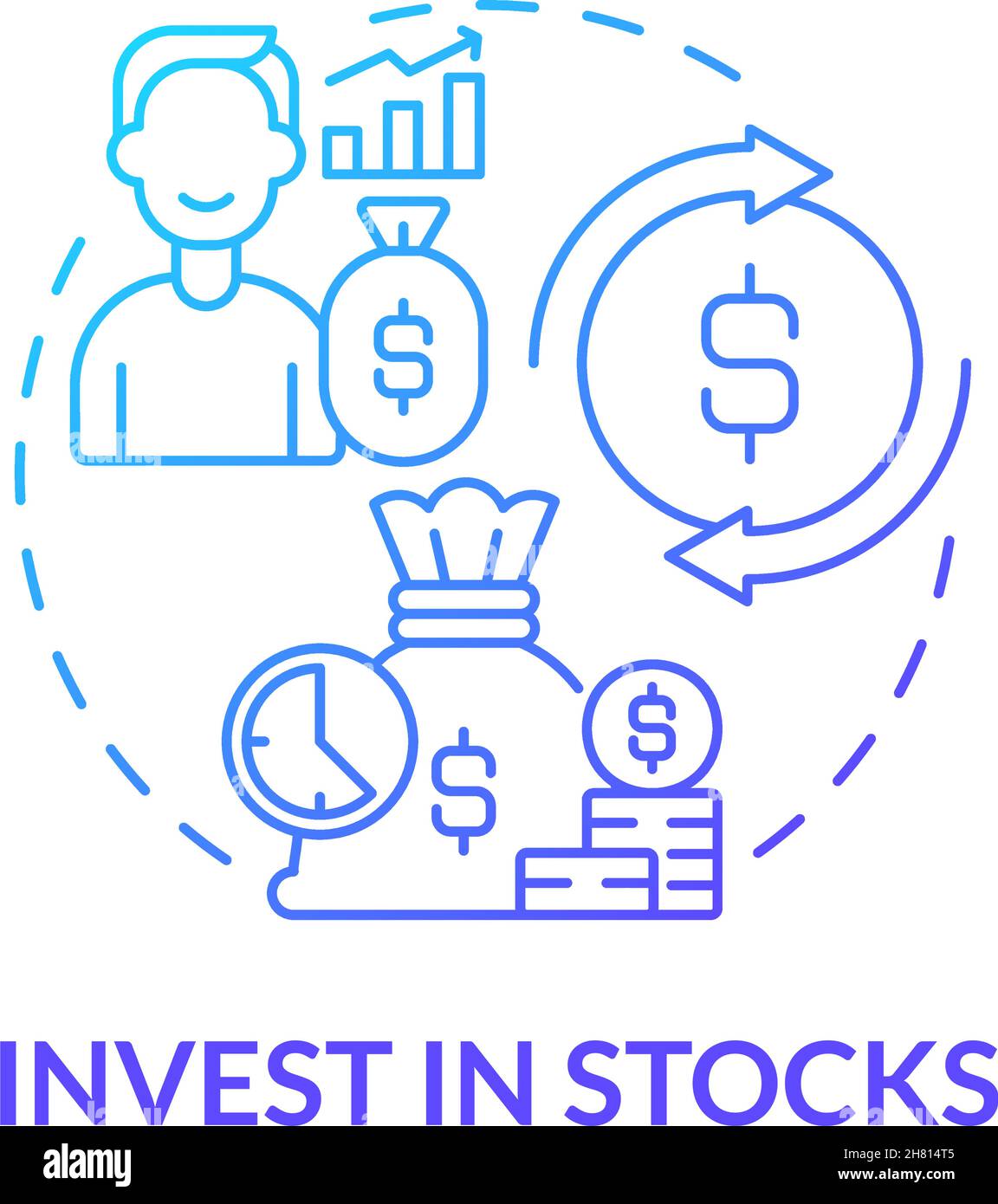 Invest in stocks blue gradient concept icon Stock Vector Image & Art ...