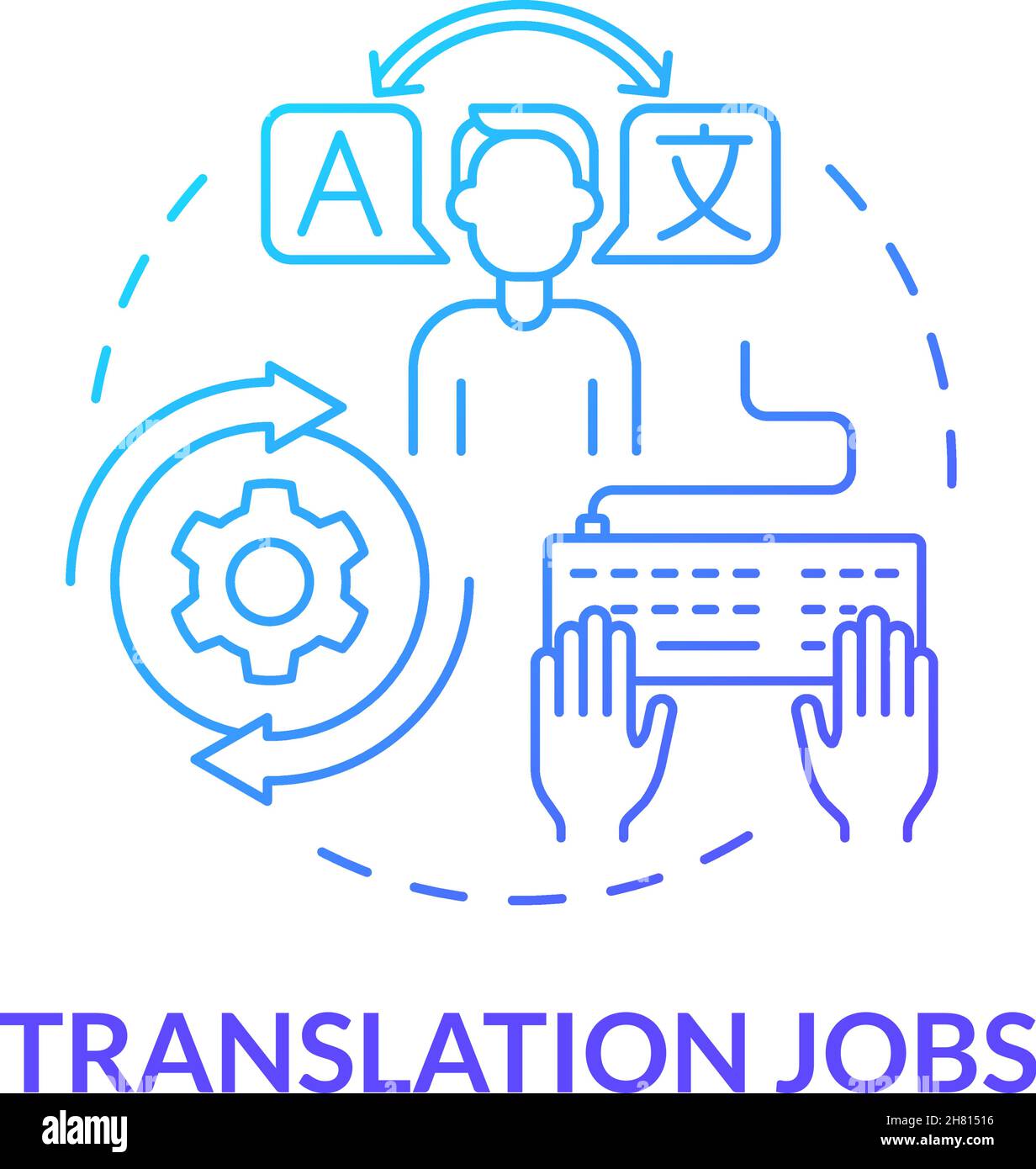 Translation jobs blue gradient concept icon Stock Vector Image & Art ...
