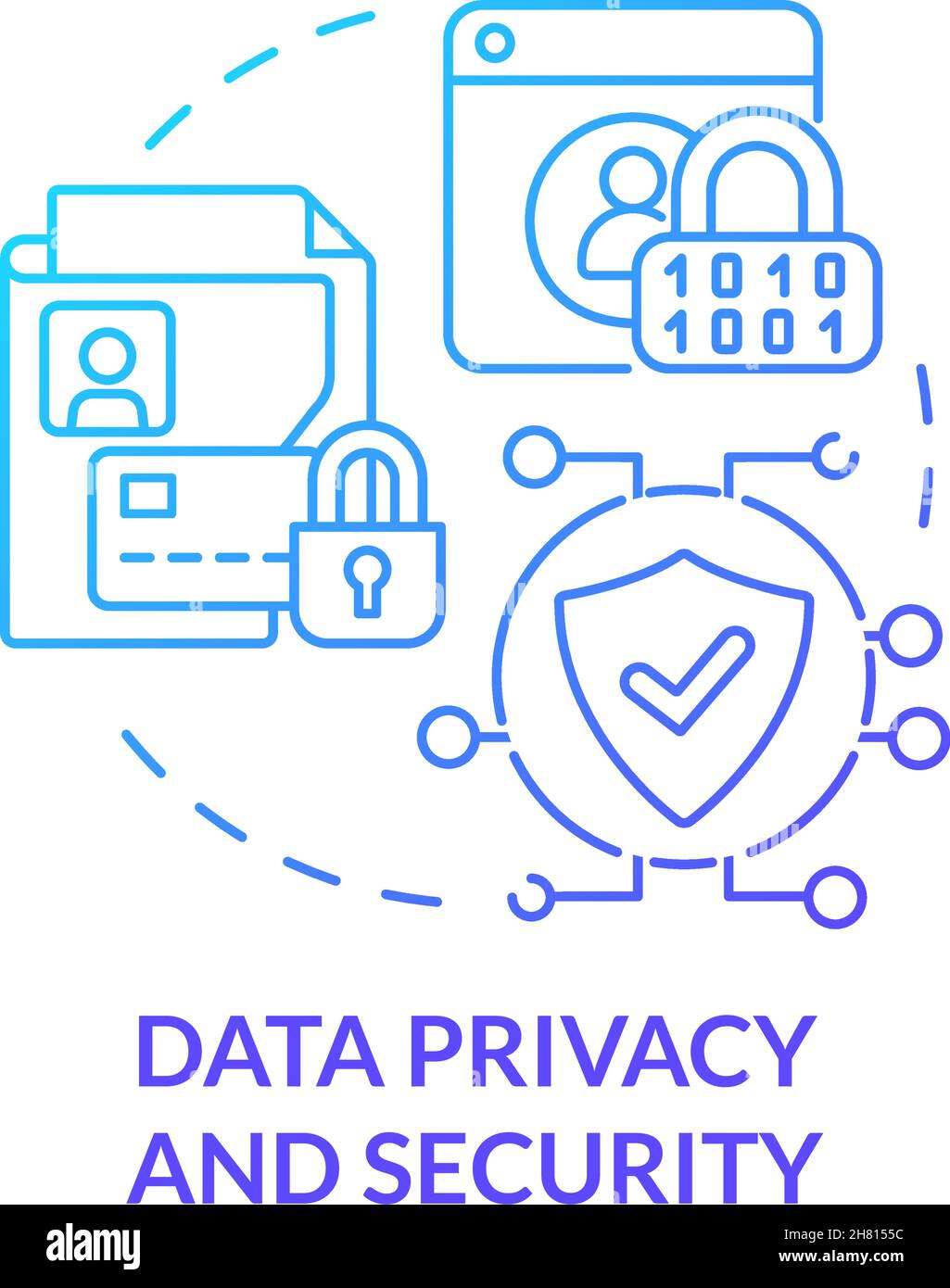 Data privacy and security blue gradient concept icon Stock Vector Image ...