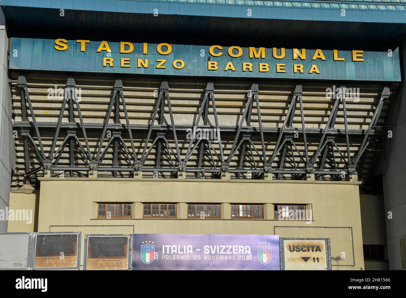 External view of Renzo Barbera Stadium in Palermo, Italy before the ...
