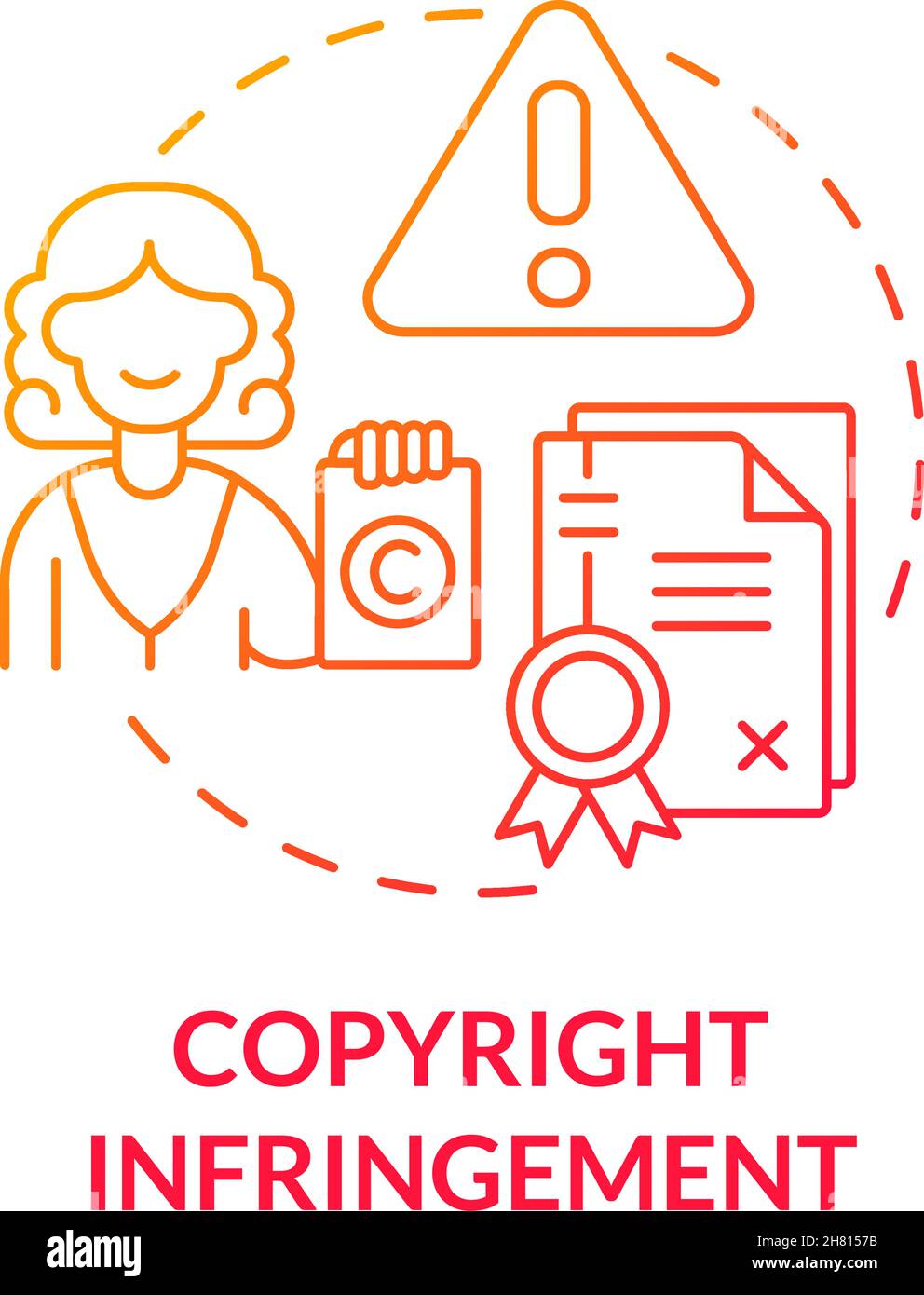 Copyright infringement red gradient concept icon Stock Vector Image ...