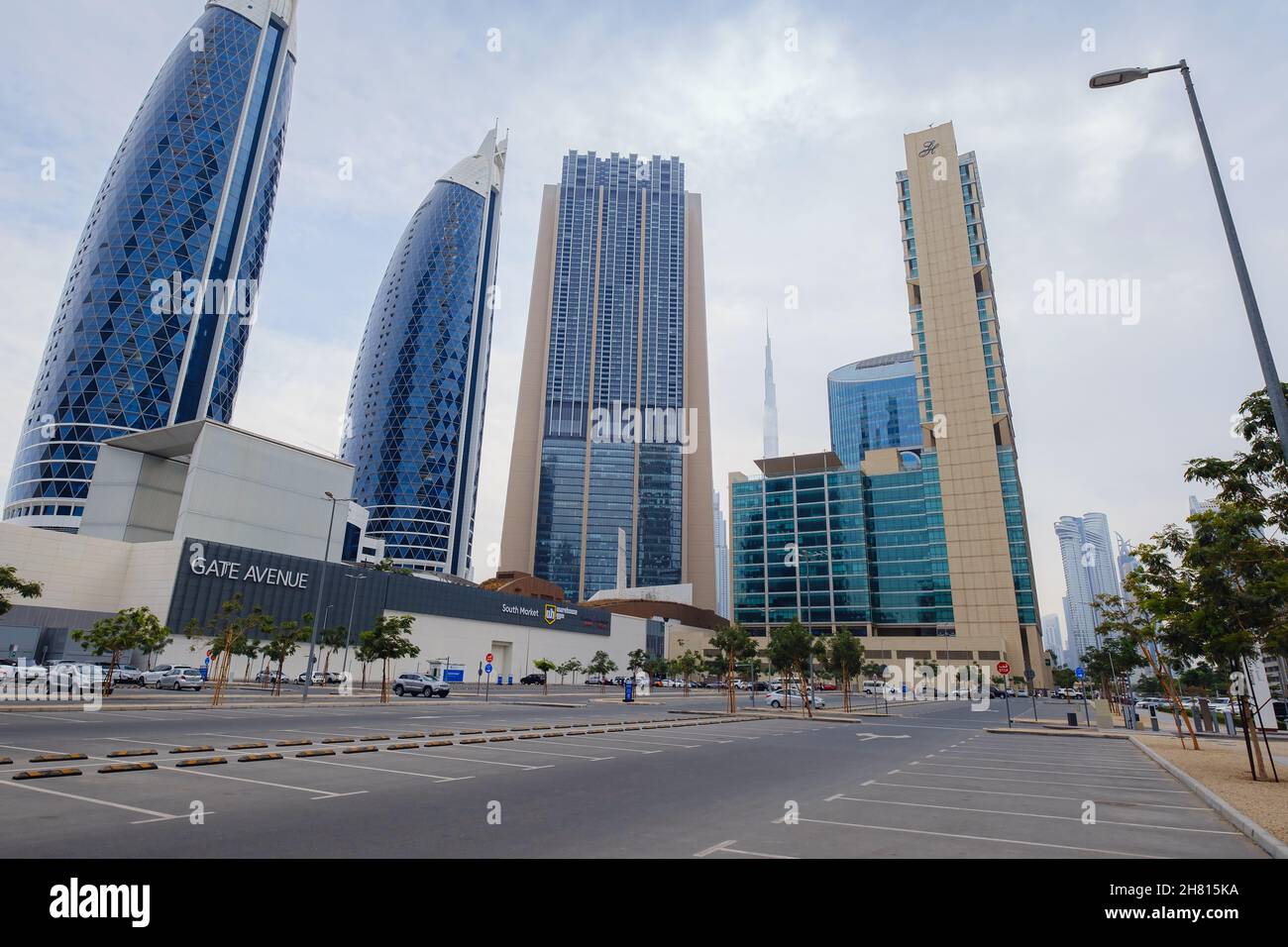 Dubai, UAE 19 February 2021: Dubai downtown. Streets in Dubai with ...