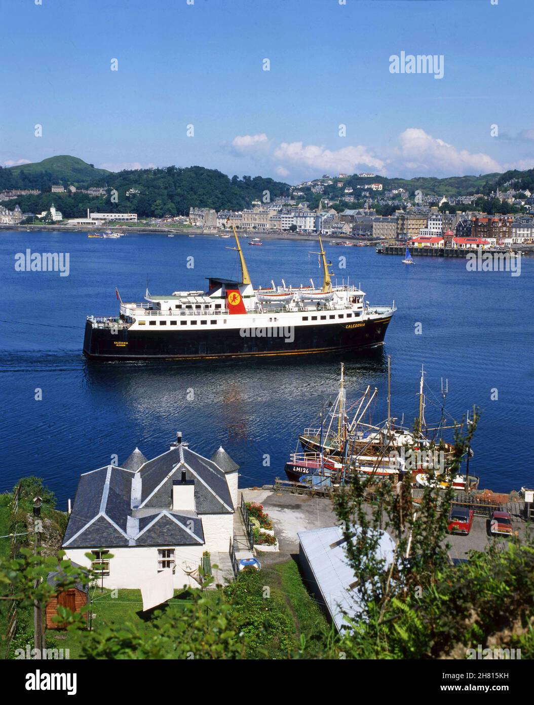 The CalMac Vessel MV Caledonia in Oban Bay, 1970s Stock Photo - Alamy