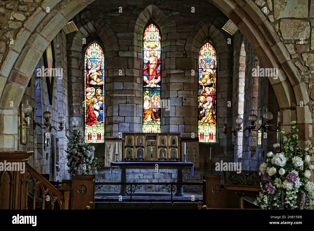 The Church of St Mary The Virgin Holy Island Stock Photo - Alamy