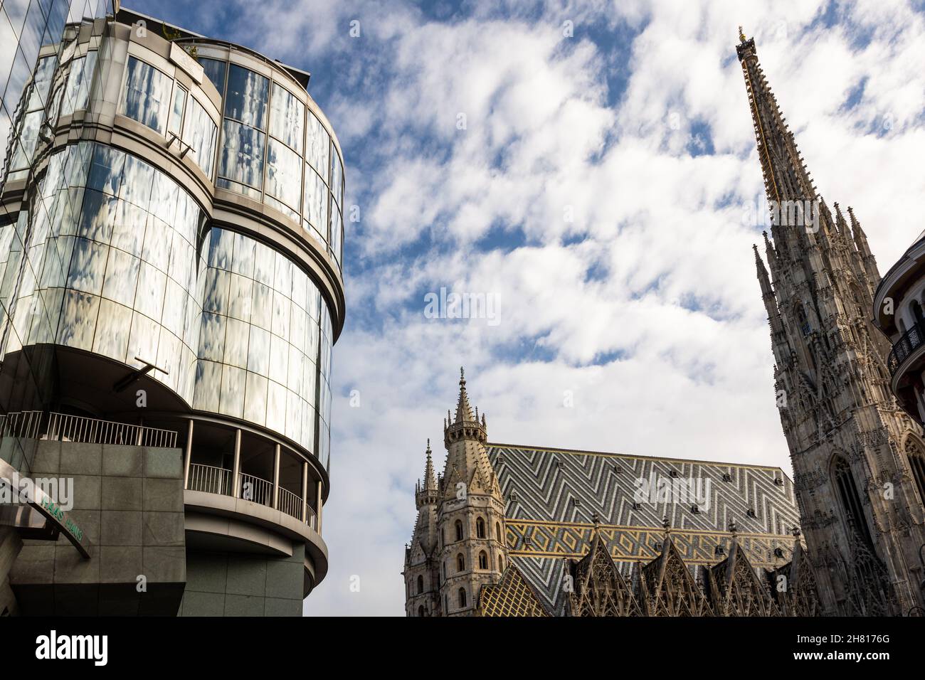 Exterior view of a building with glass windows Stock Photo - Alamy