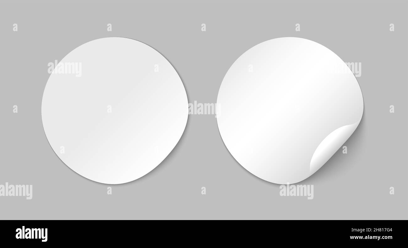 Round sticker circle label mockup adhesive note peel. Circular sticky ...