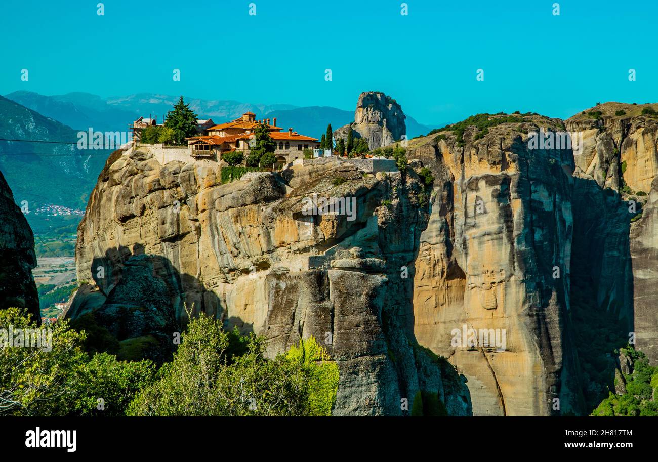 The stunning Holy Trinity Monastery in Meteora, Greece Stock Photo - Alamy