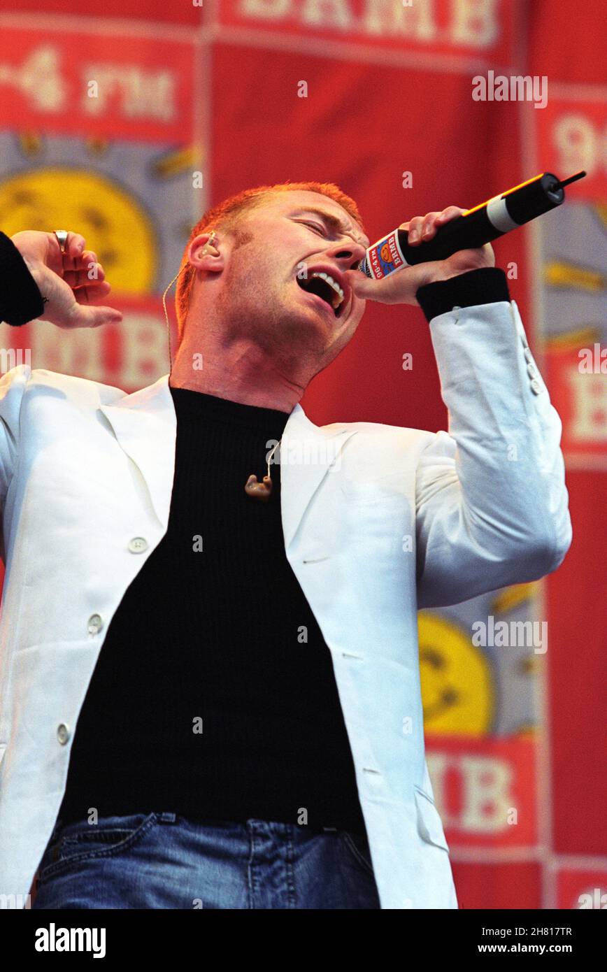 Ronan Keating on stage at the BRMB Birmingham Party in the Park, held ...