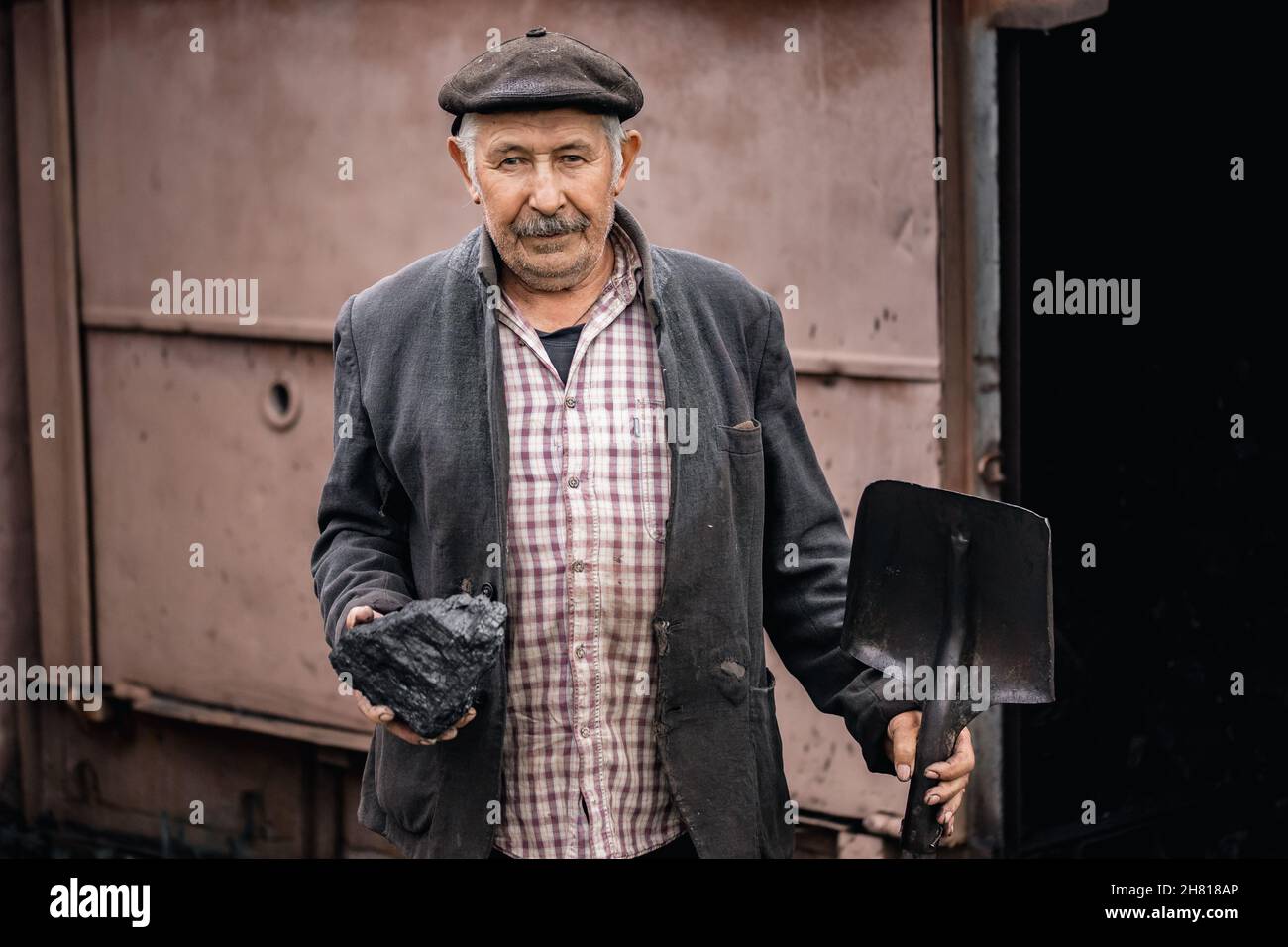 Early mining equipment, hammer, pickaxe and shovel for underground coal ...
