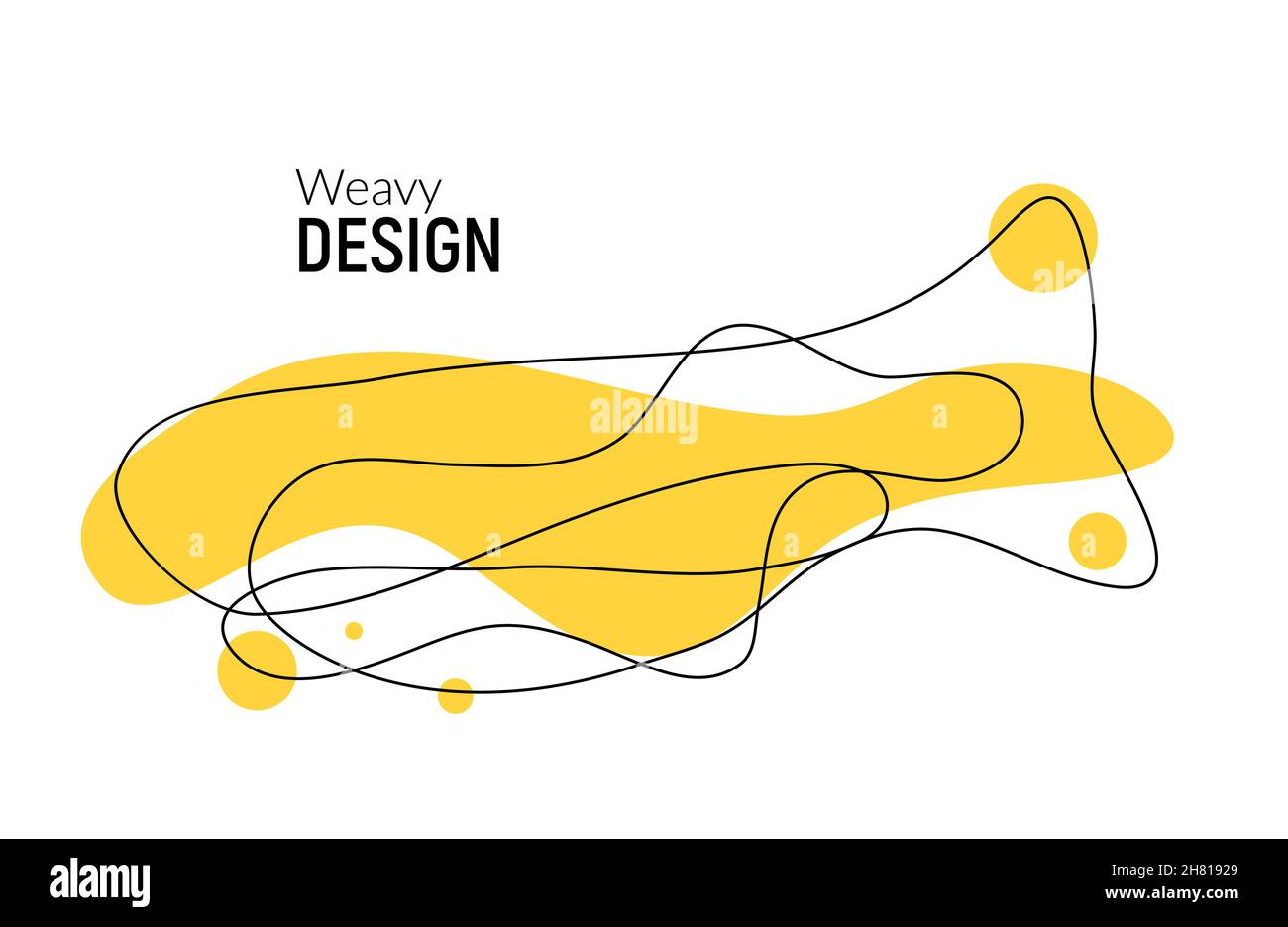 Organic form dynamic waves and lines background element. Yellow vector ...