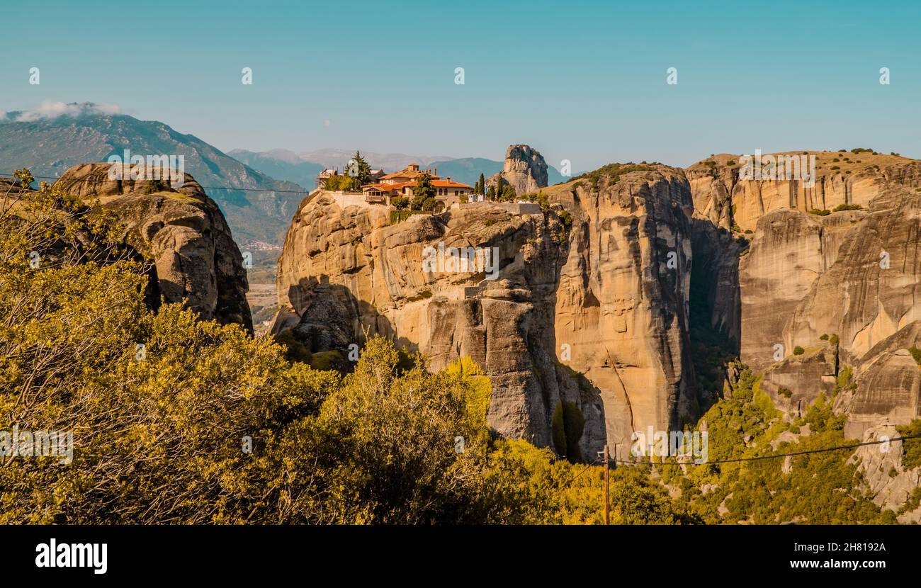 The stunning Holy Trinity Monastery in Meteora, Greece Stock Photo - Alamy