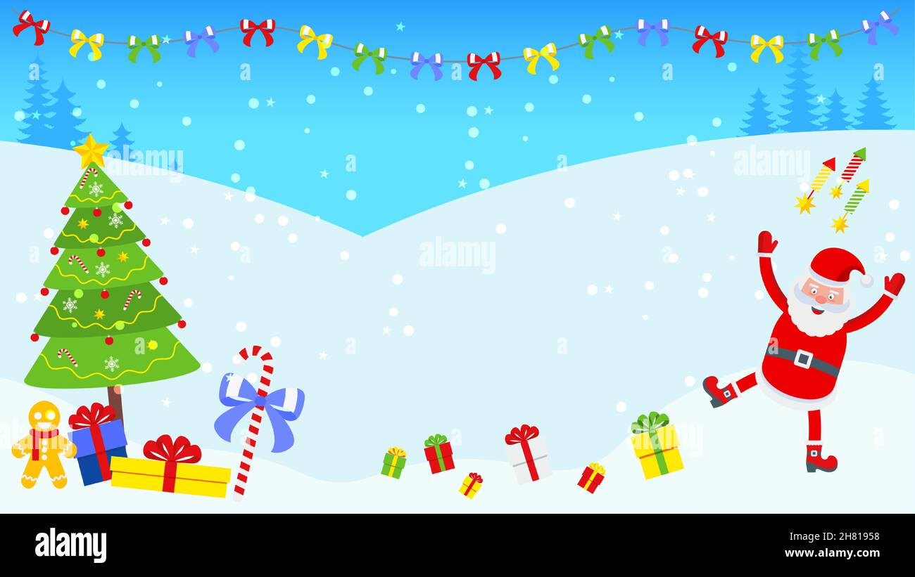 Horizontal winter snowy landscape. Background for Christmas and New ...