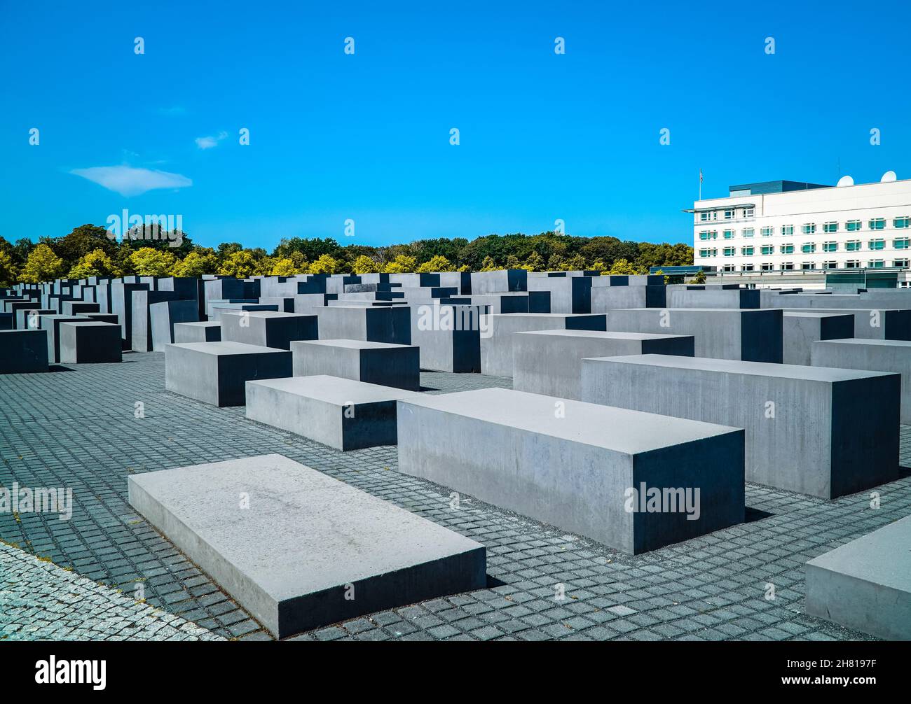 Berlin, Germany - October 1, 2021 - concrete blocks of remembrance at ...