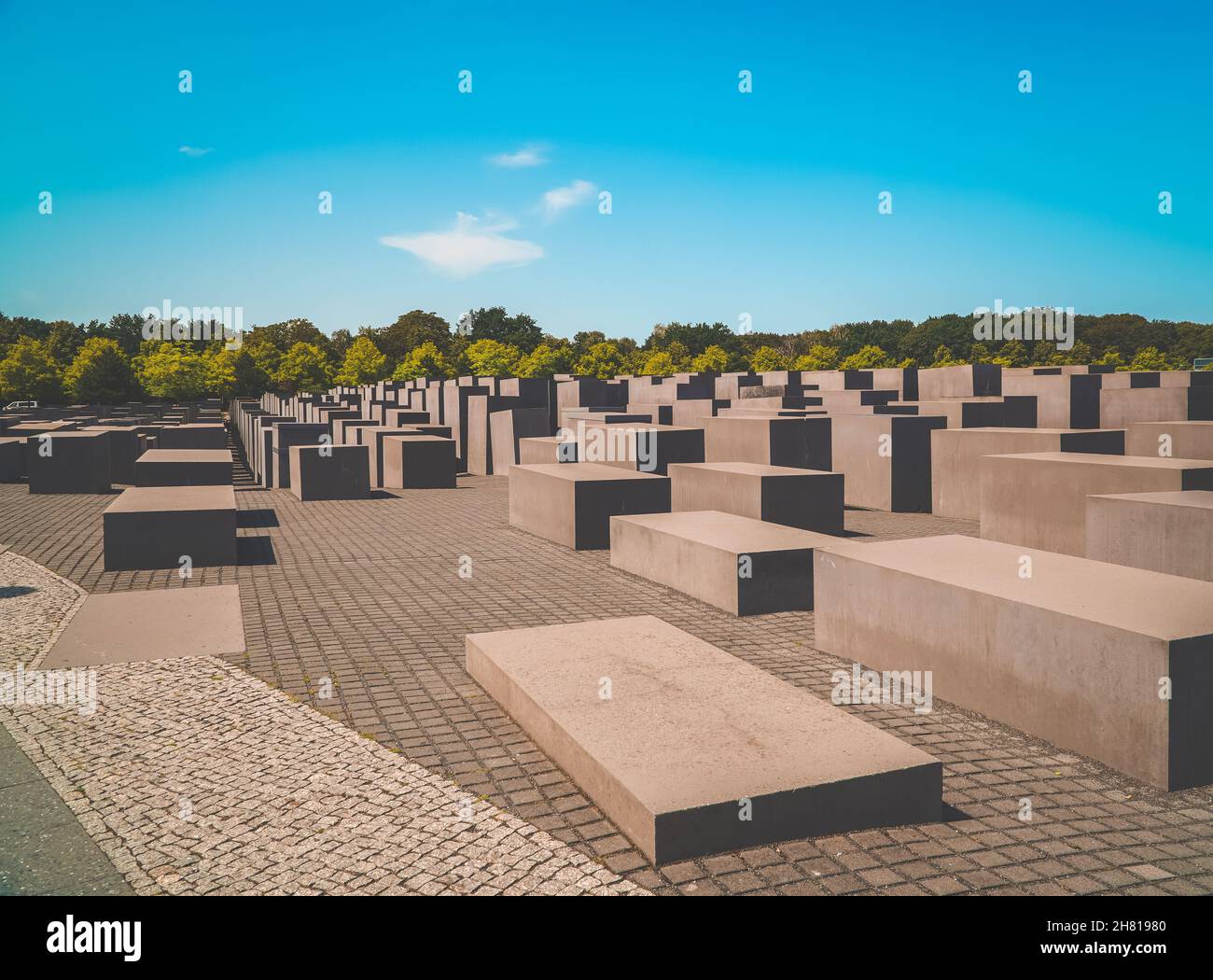 Berlin, Germany - October 1, 2021 - concrete blocks of remembrance at ...