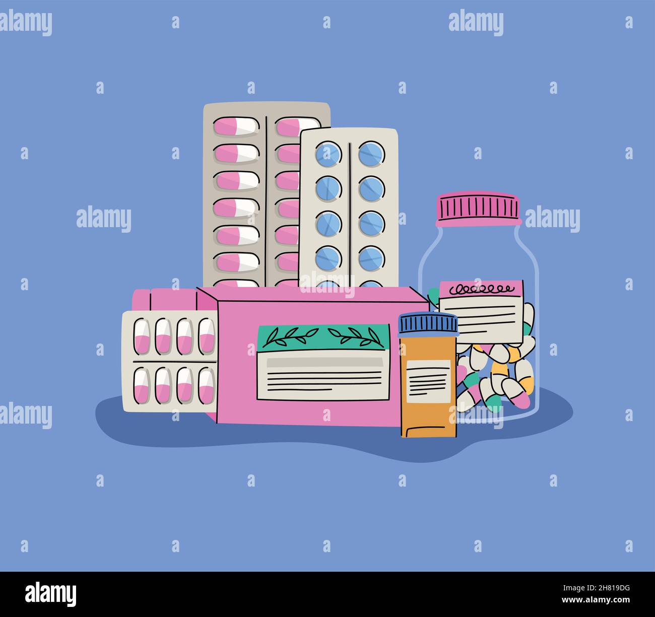 pills boxes illustration Stock Vector Image & Art - Alamy