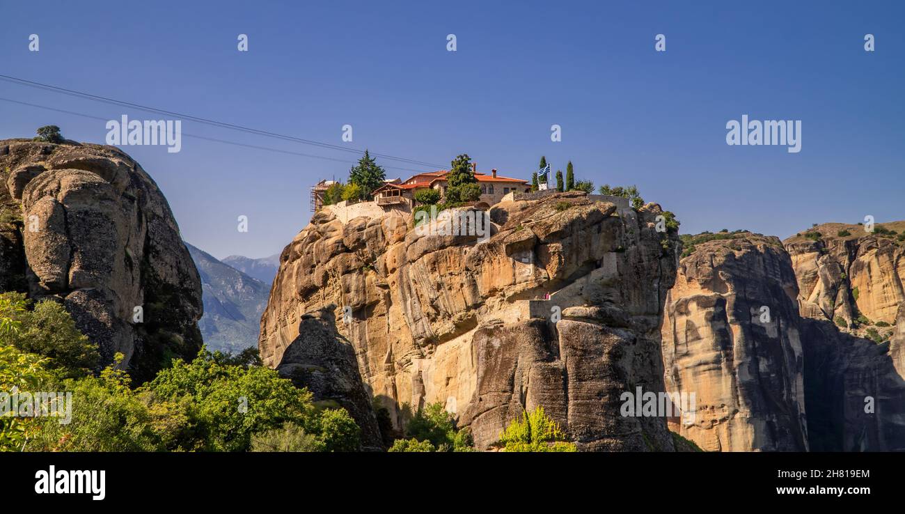 The stunning Holy Trinity Monastery in Meteora, Greece Stock Photo - Alamy