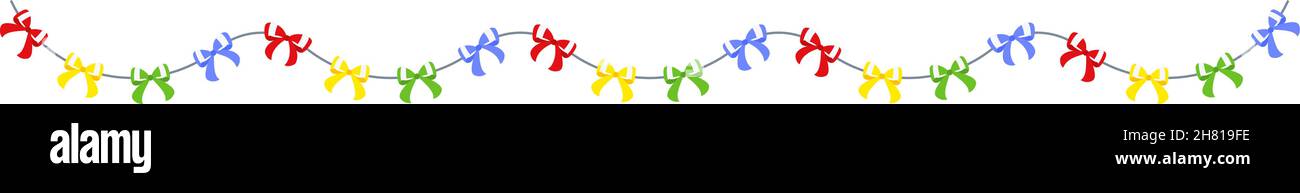 Bright festive Christmas garland. Frame, border and edging Stock Vector ...