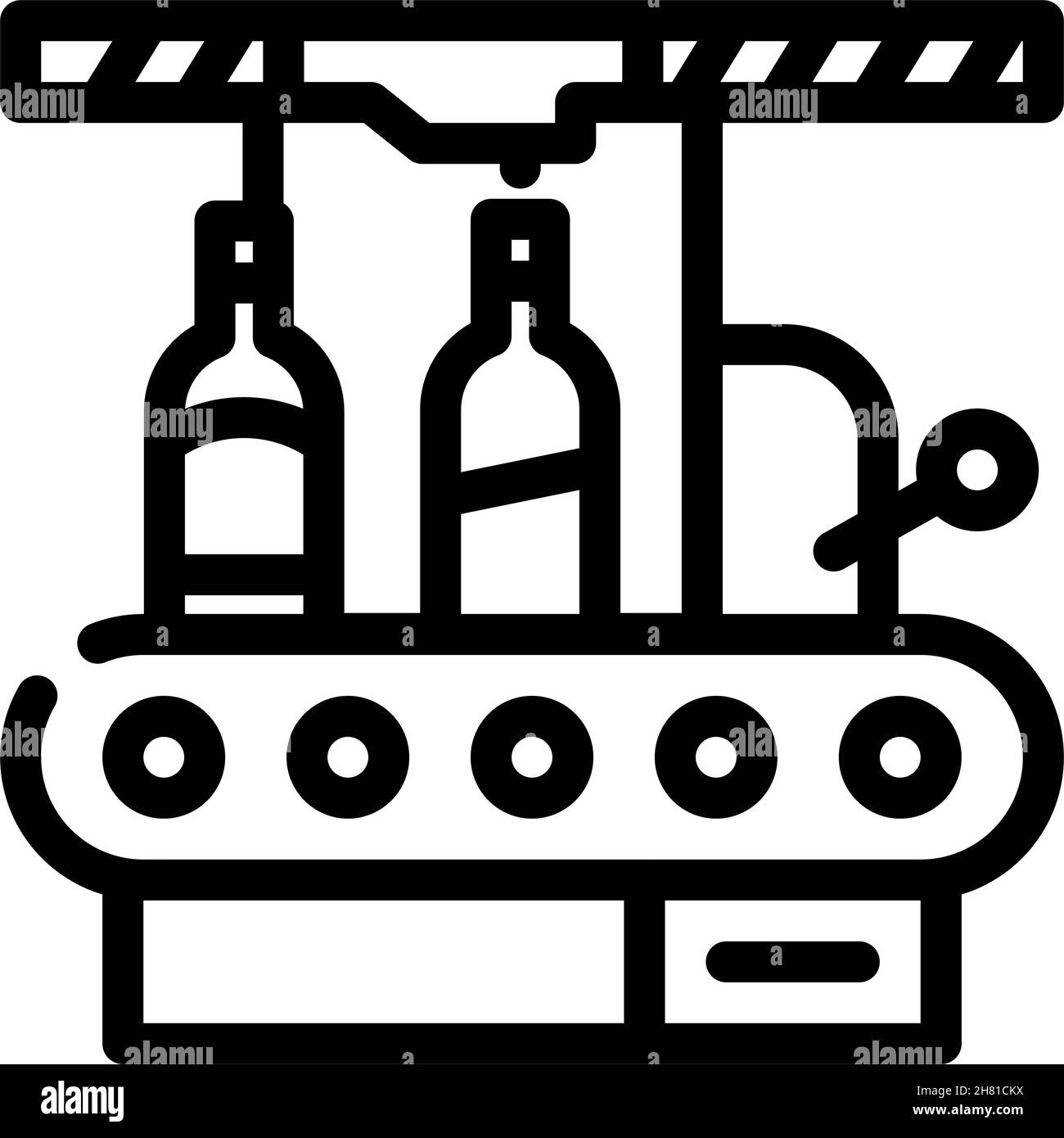 bottling factory conveyor line icon vector illustration Stock Vector ...