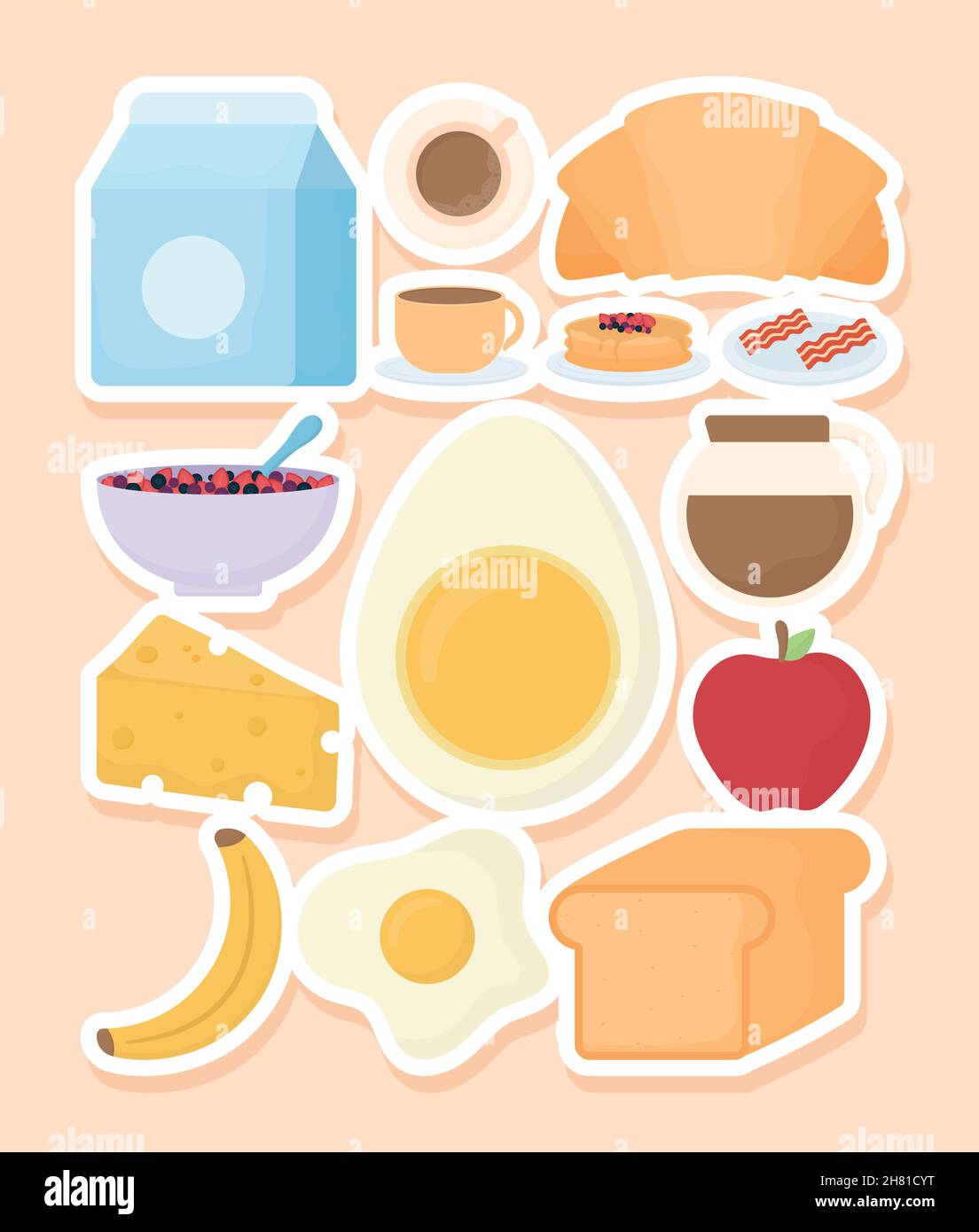 morning breakfast items Stock Vector Image & Art - Alamy
