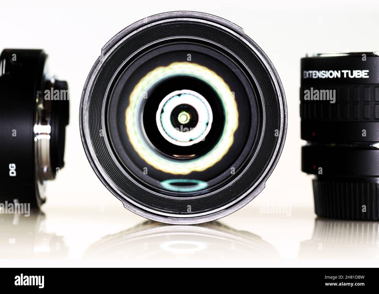 Camera lens isolated on white Stock Photo - Alamy