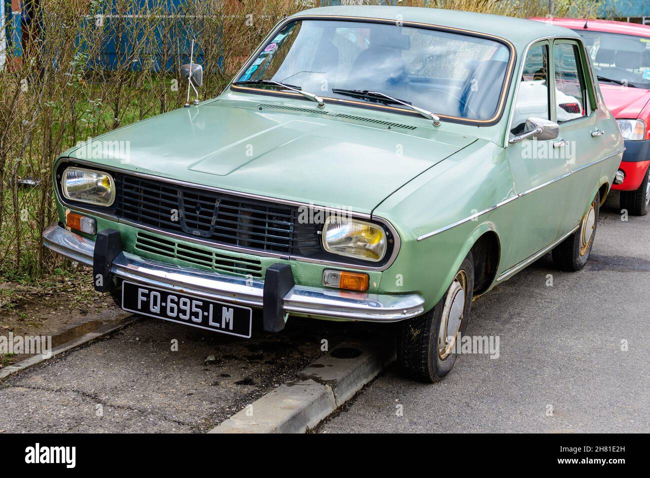 Bucharest, Romania, 19 March 2021 Old retro vivid green Romanian Dacia ...