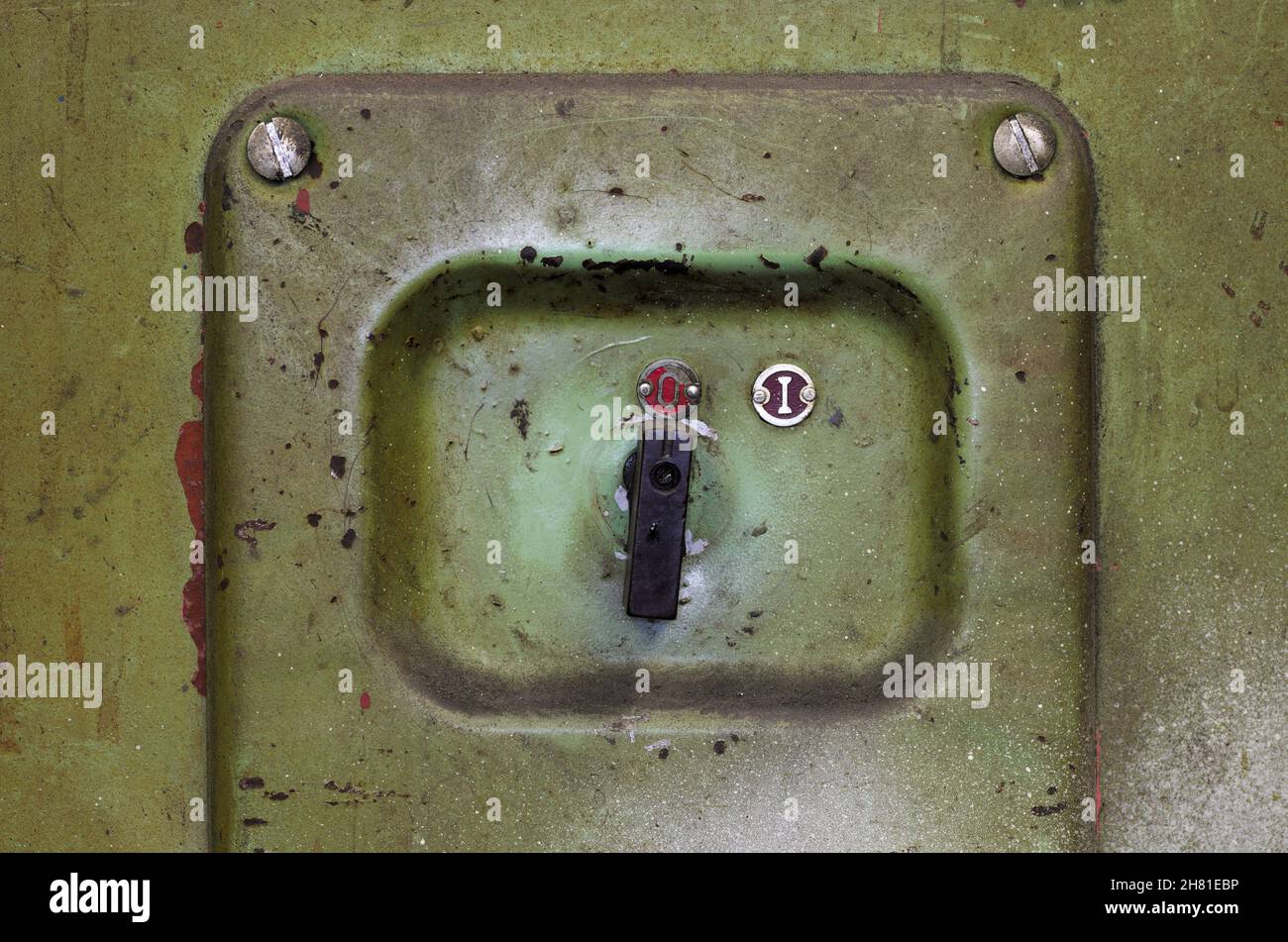 Green sheet metal texture, green color. with switch Stock Photo - Alamy