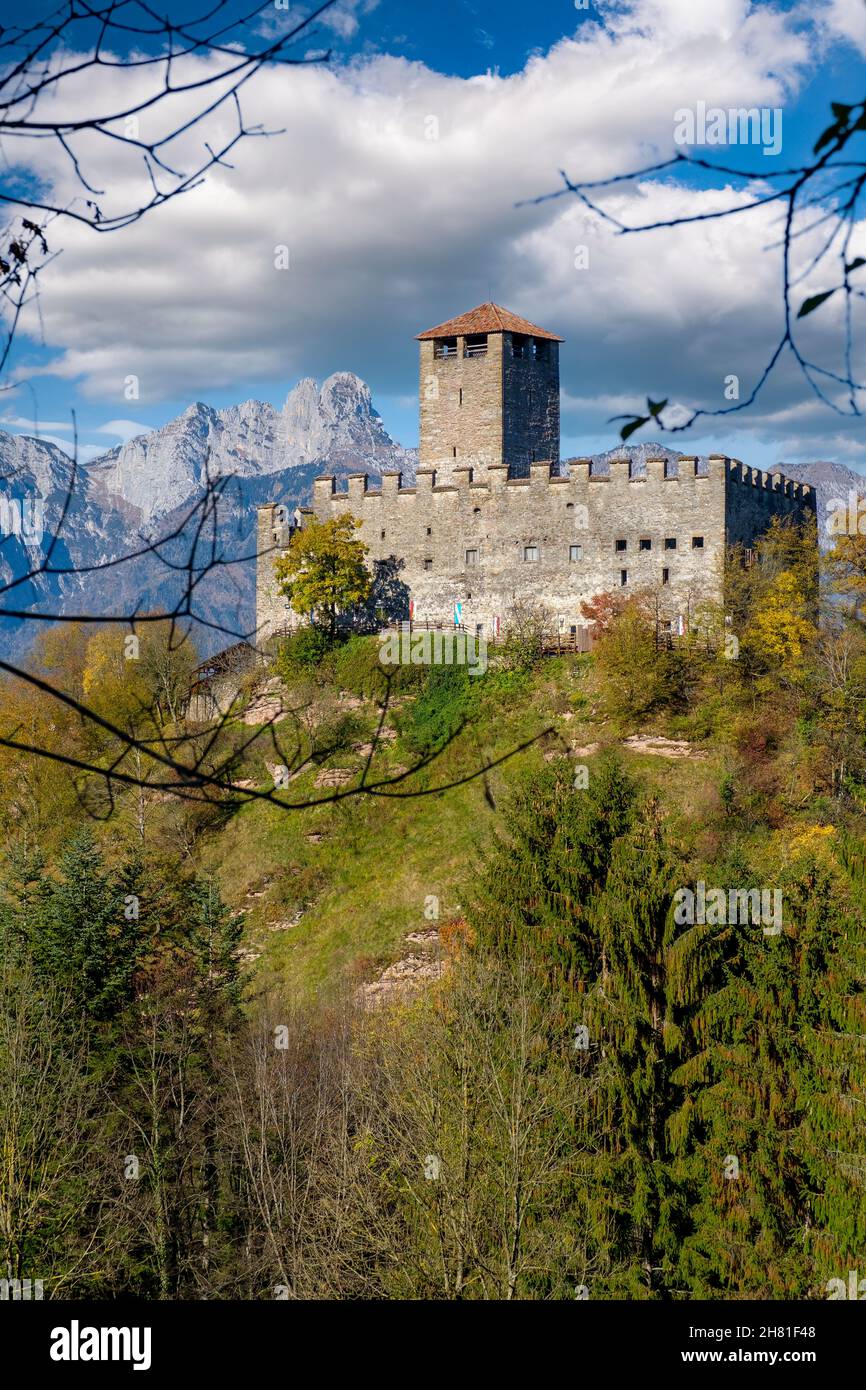 View of the magical castle of Zumelle, Mel, Province of Belluno, Italy ...