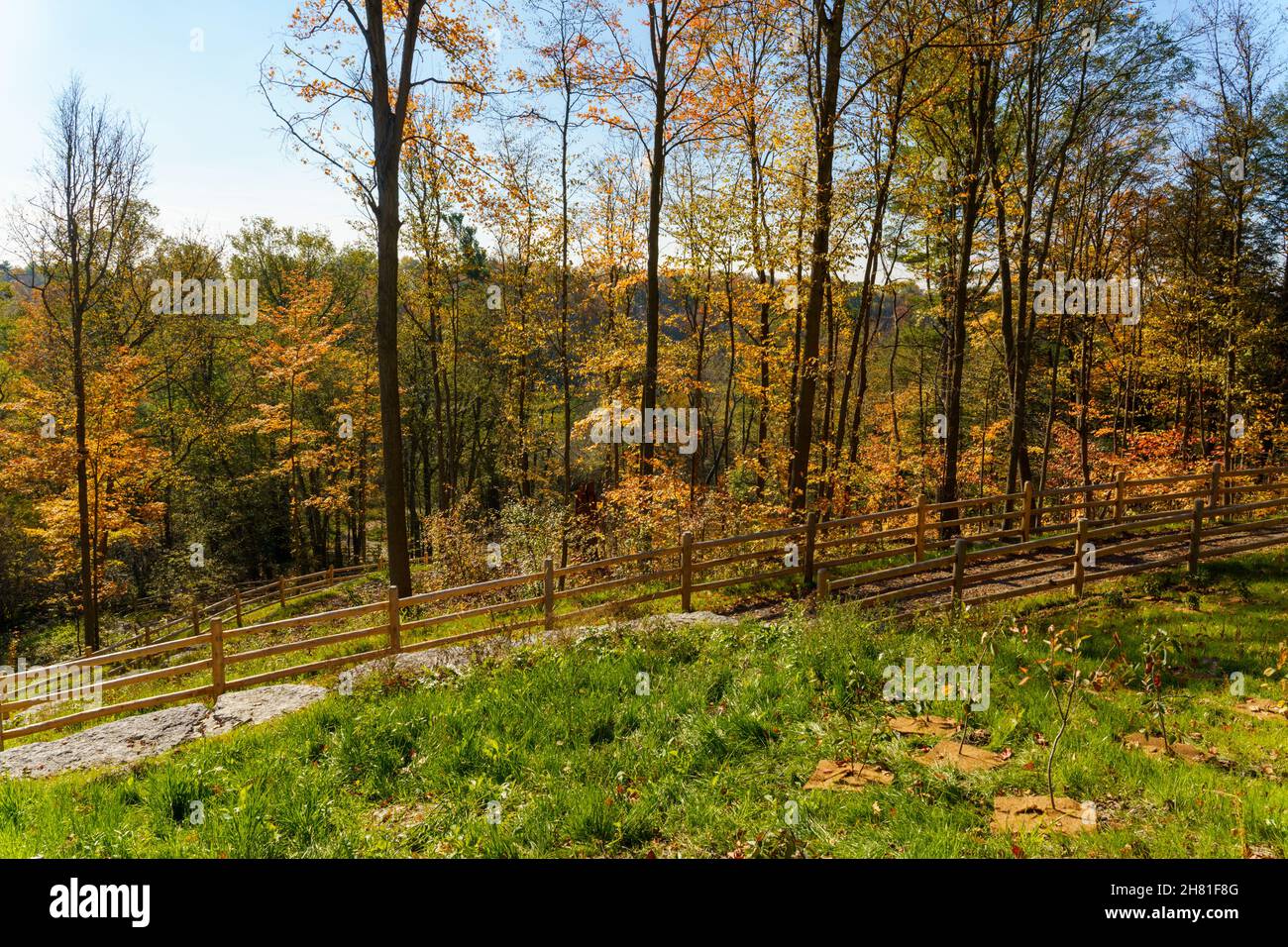 Ontario fall road fence hi-res stock photography and images - Alamy