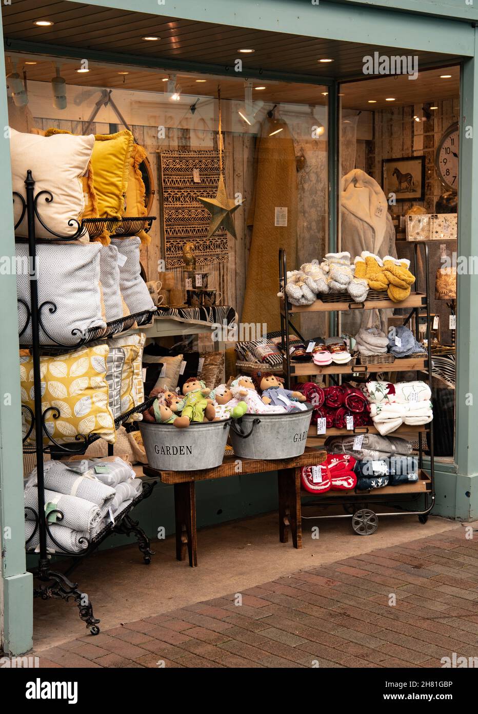 Brightly coloured shop window in Sidmouth UK Stock Photo - Alamy