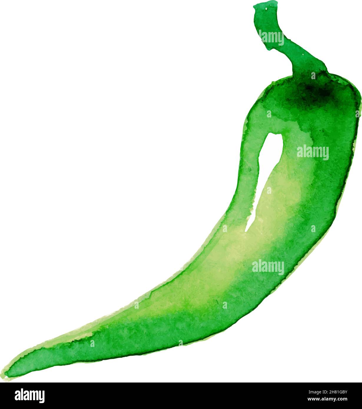 Watercolor painting of Hot red pepper, seasoning, food Stock Vector ...