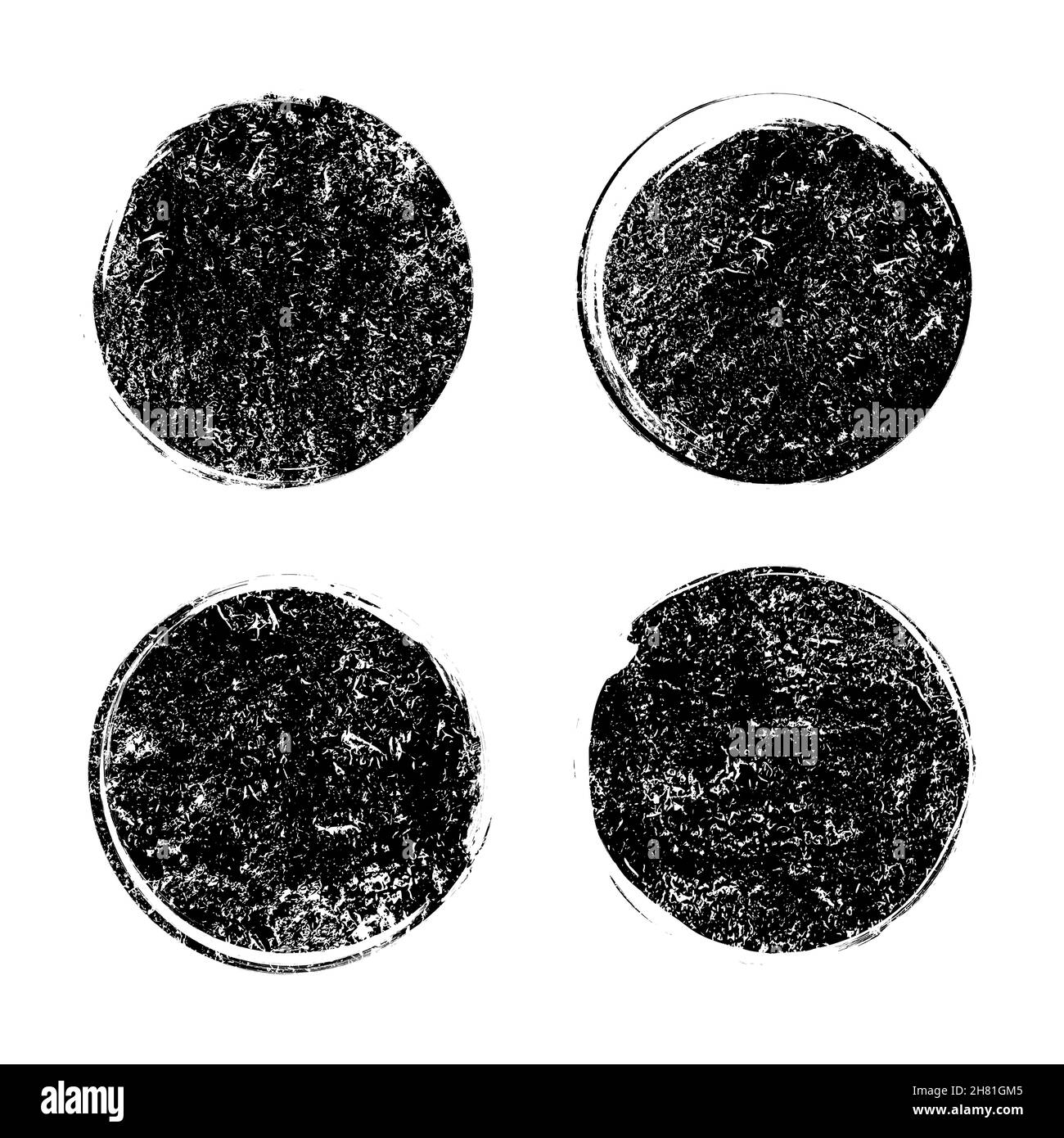 Grunge texture brush stamp vector circle dot. Rubber graphic grunge ...