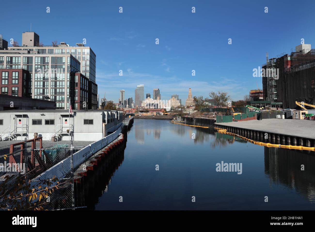 Gowanus Canal, Brooklyn, New York, looking north from the 3rd Street ...