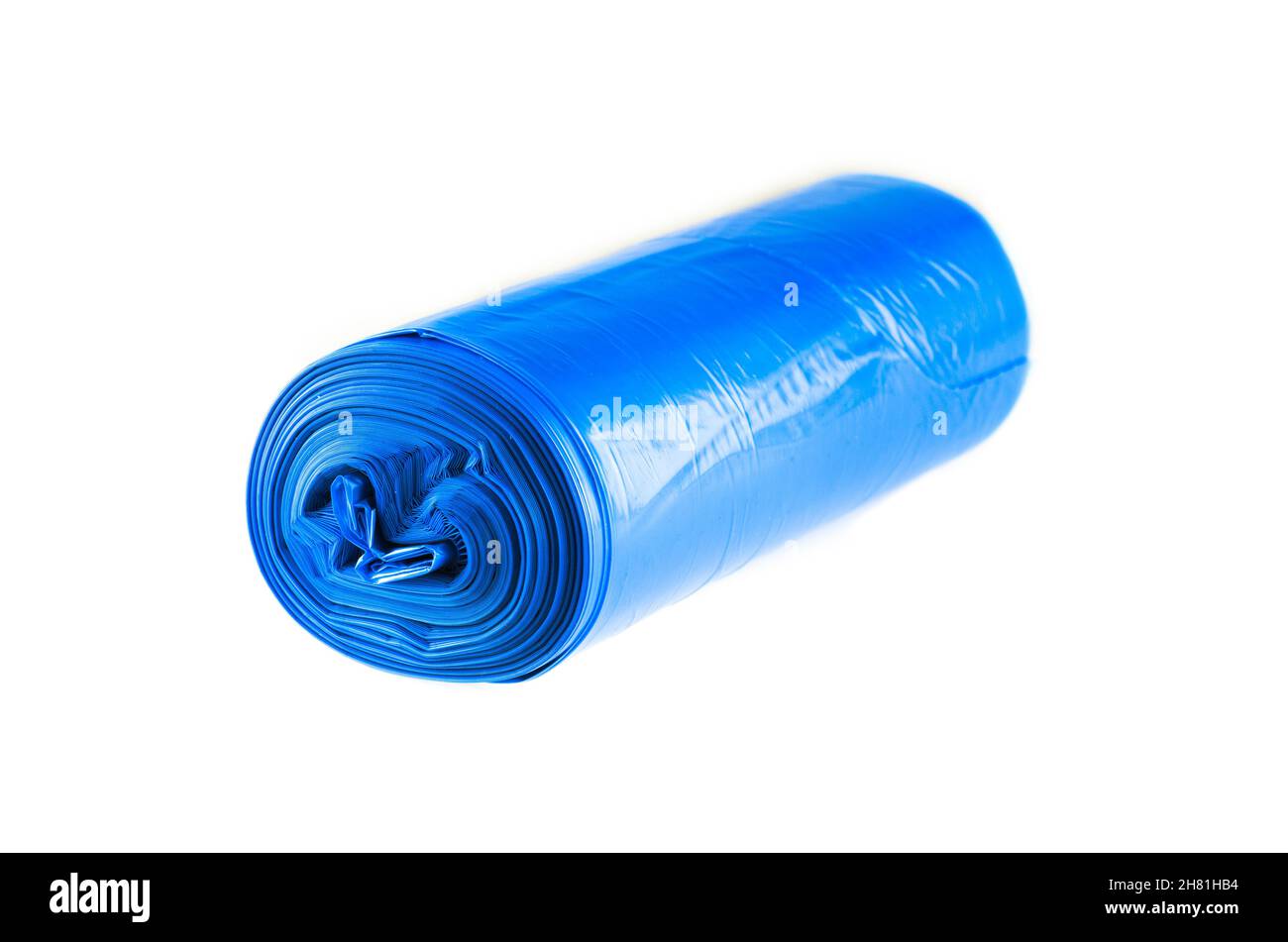 Stack of blue garbage bag, isolated on white Stock Photo - Alamy