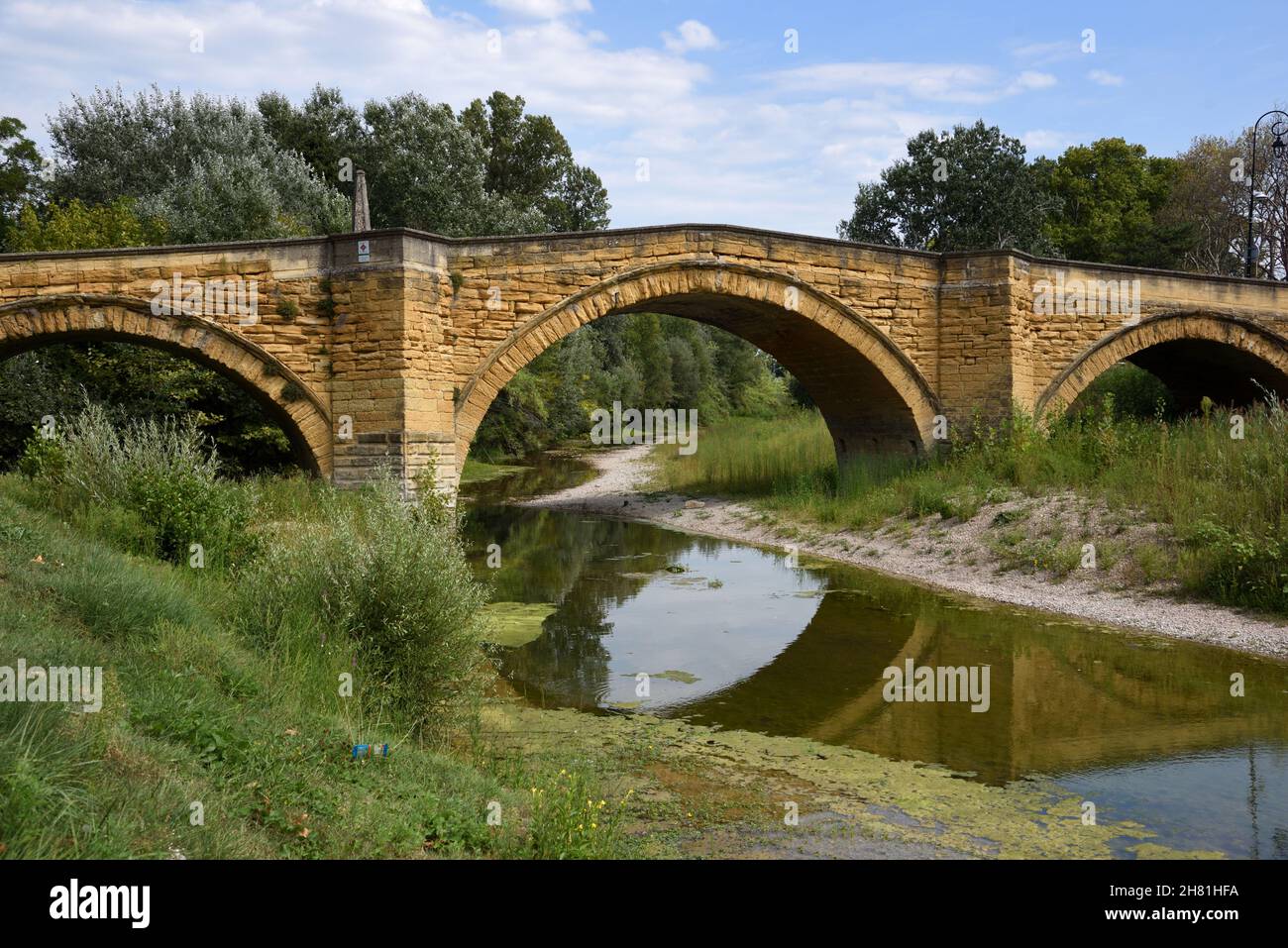 Medieval Stone Bridge or Arched Bridge over the River Ouvèze in ...