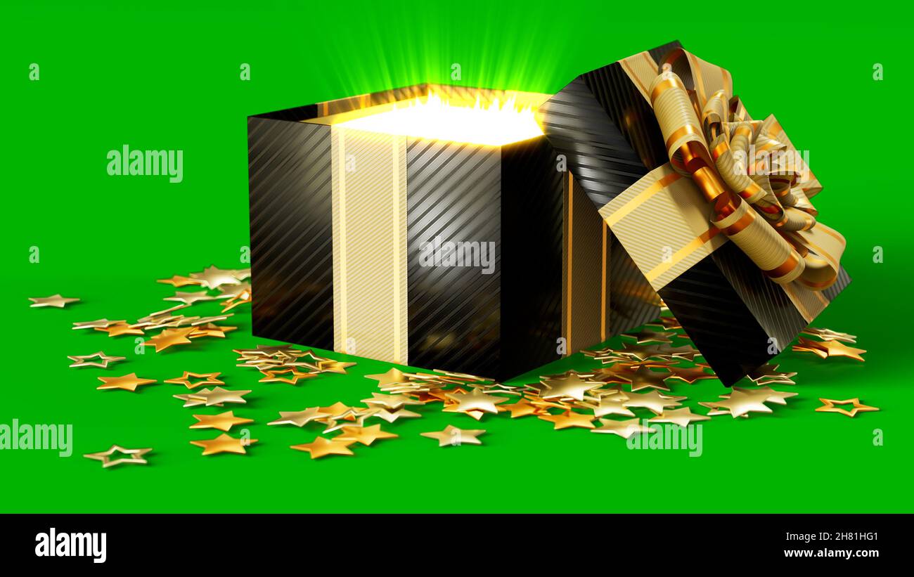 Green screen open gift box hi-res stock photography and images - Alamy